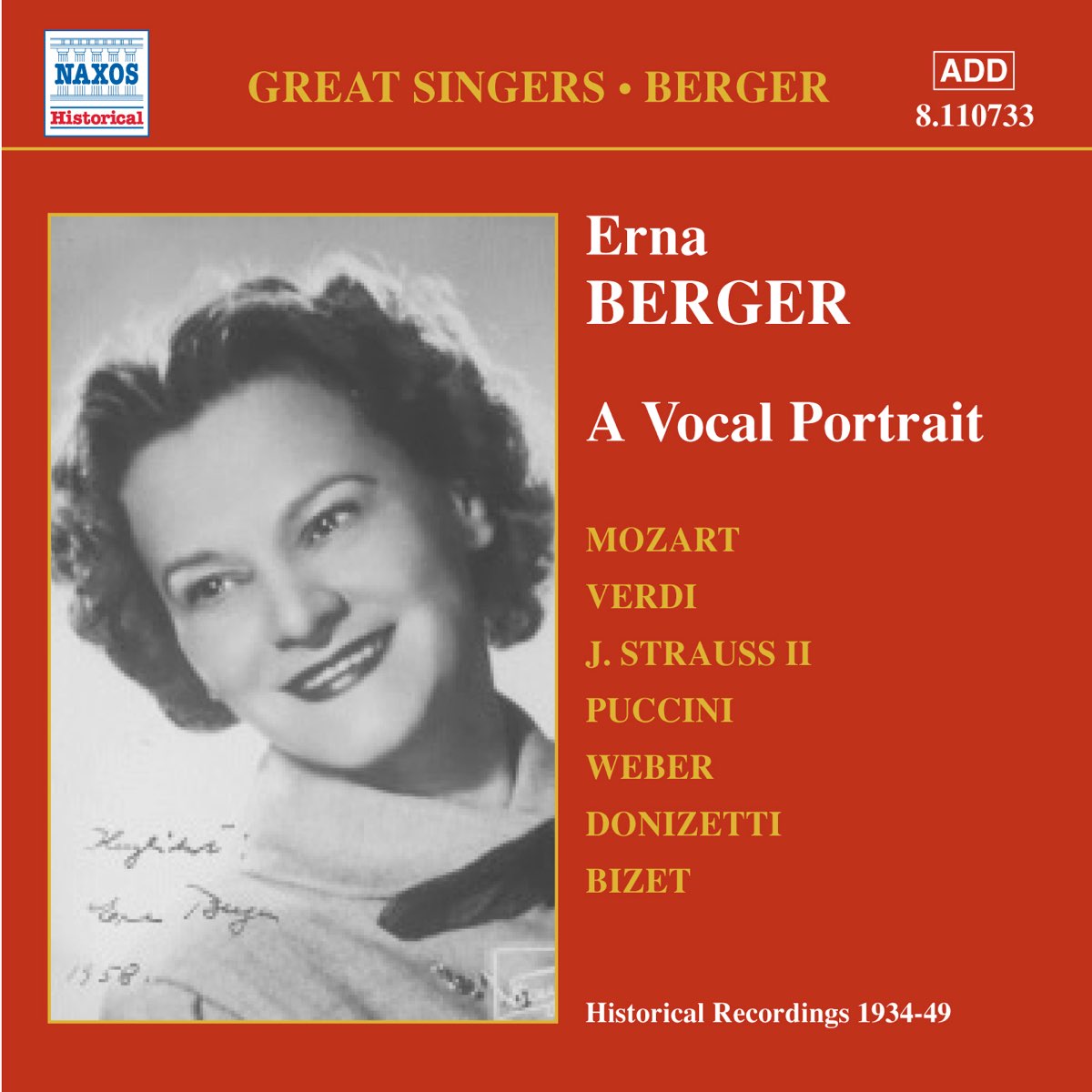 ‎Erna Berger - A Vocal Portrait (Historical Recordings 1934-1949) de ...