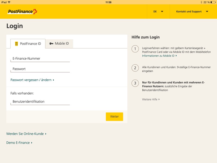 PostFinance E-Finance by Die Schweizerische Post