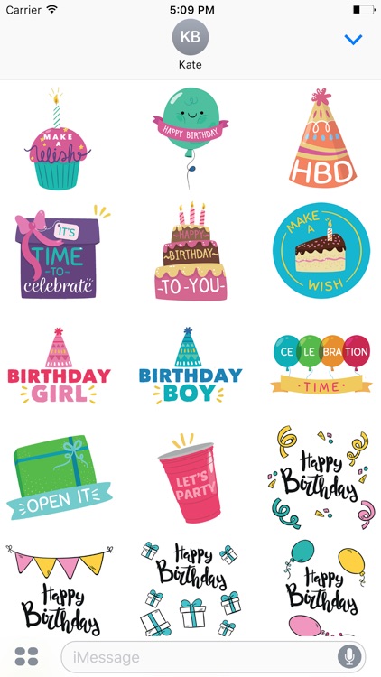 Animated Birthday Bash Stickers by APPBUBBLy