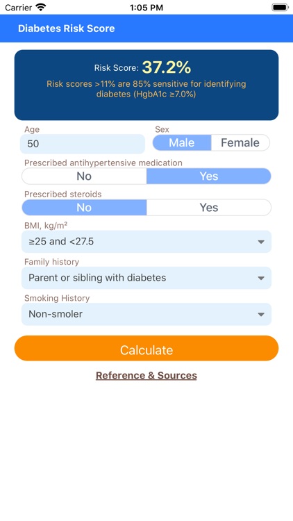 Diabetes Risk Score by EHealthLine