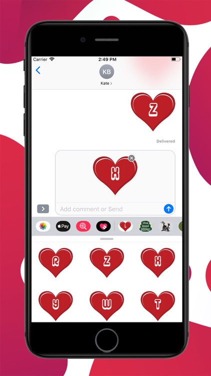 Heart Alphabets Stickers by Keyurbhai Thumar