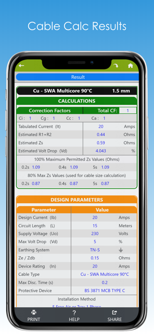 Cable Size Calculator - Cable Calc App - Pro Certs Software