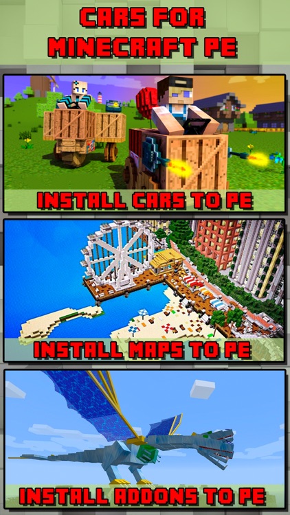 Cars Addon Map for Minecraft - Pocket Edition PE ! by Ving Lao