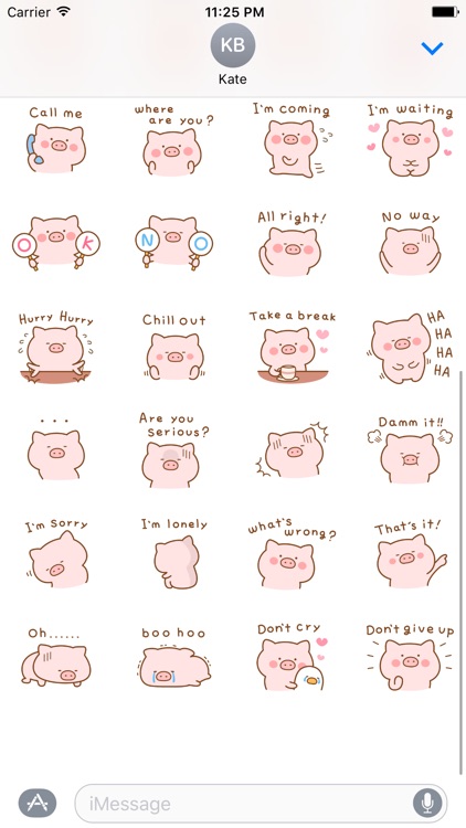 Lovely Pig Sticker for iMessage by Hang Nguyen