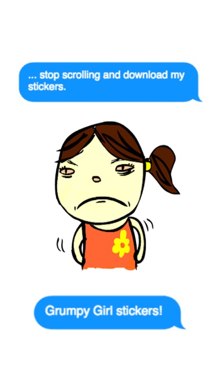 Grumpy Girl - Funny Stickers by Henry Sorren