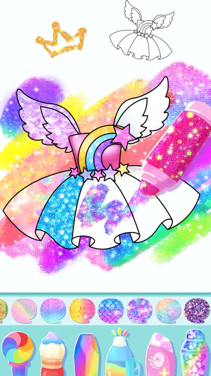 Coloring Glitter Princess by bowei zeng