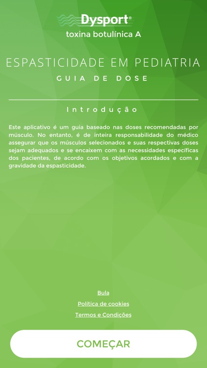 App para cálculo de dose Dysport 500U em pediatria by IPSEN PHARMA