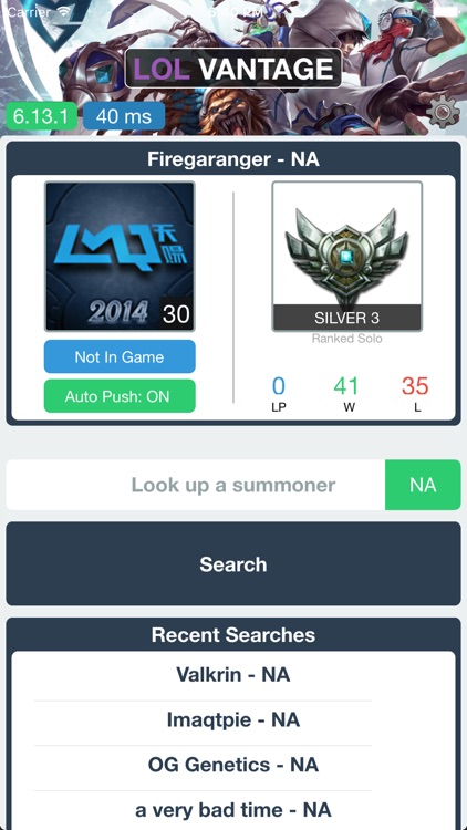 LOL Vantage - Matchbot for League of Legends by Ryan Olson