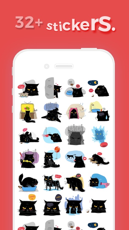 Black Cat Stickers for iMessage by Dang Doan Hai