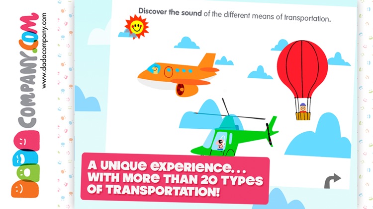 I learn with transportation: Sounds, words, colors, shapes, numbers ...