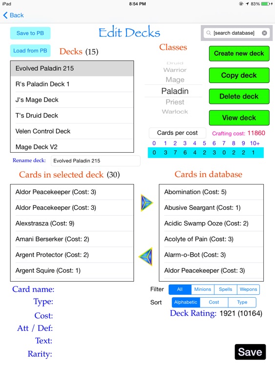 Deck Simulator for Hearthstone by Jeffrey Wisgo