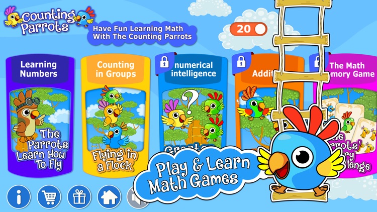 Counting Parrots 1, Engaging Basic Math and Numbers Learning Activities ...