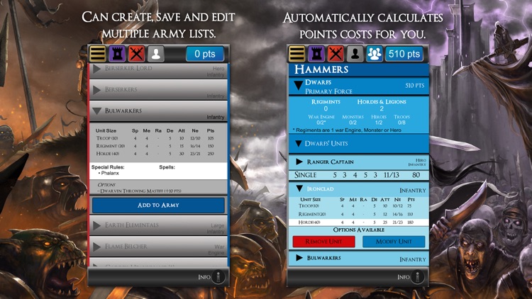 Kings of War - Army List Creator by Mantic Games LTD