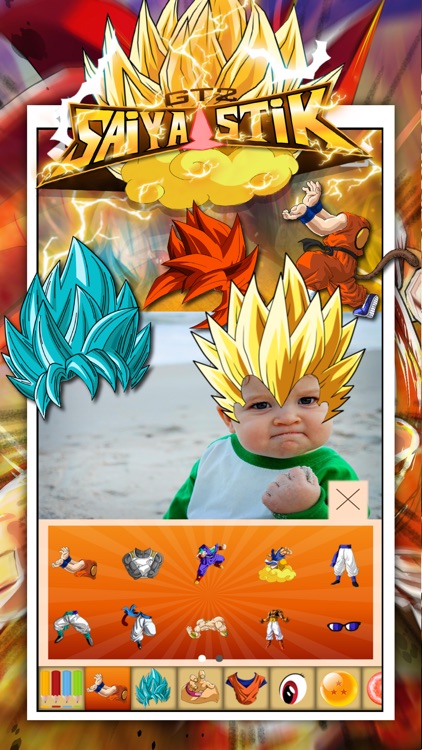 Anime & Manga Goku Saiyan Sticker Camera by Likhit Devois
