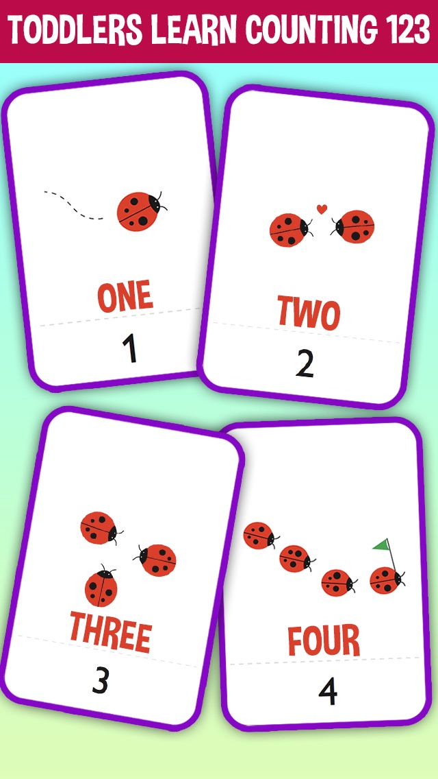 Toddler Counting Numbers 123 Flash Cards With Sounds iPhone App