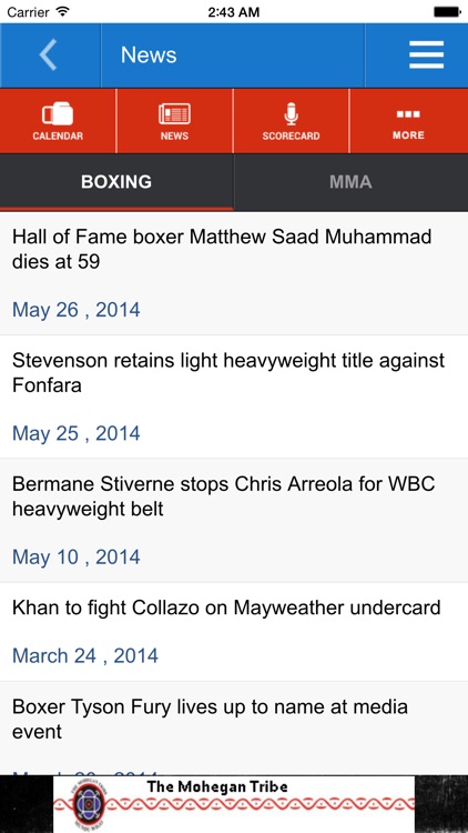 Ringside Scoring by The Mohegan Tribe