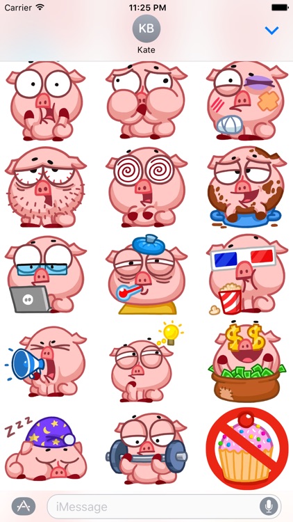 Winky Piggy - pig sticker pack for iMessage by Hiep Nguyen