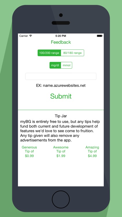 myBG – a Continuous Glucose Monitor Viewer by 30 South LLC