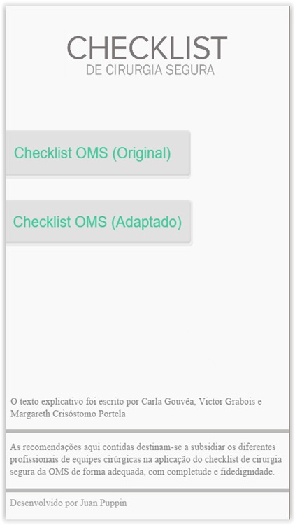 Checklist de Cirurgia Segura da OMS by Servicos e Informacoes do Brasil
