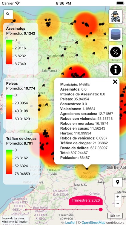 Crime map of Spain by Angel Langdon Villamayor