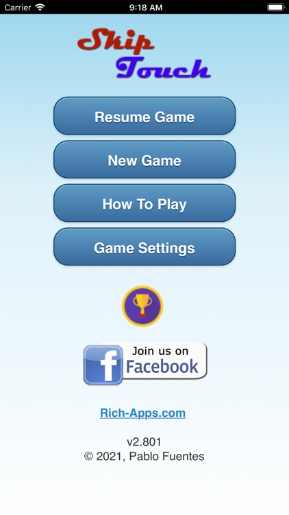 SkipTouch 2.0 - Card Game by Rich-Apps.com