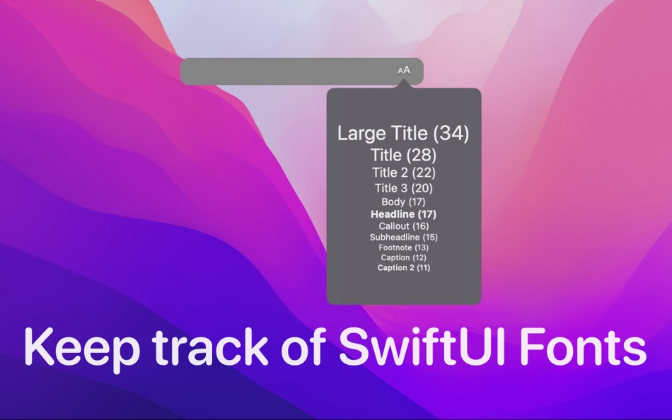 Font Sizes For SwiftUI De Florian Schweizer macOS Aplicaciones AppAgg